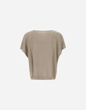 Herno Sweater In Ribbed Shiny Viscose