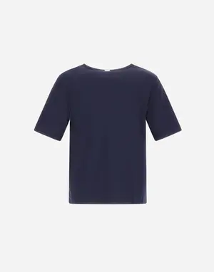 Herno T-shirt In Ever Cotton Interlock And Monogram Lurex