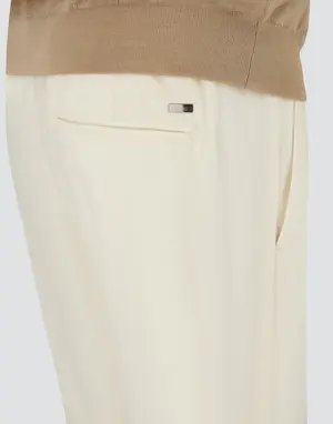 Herno Resort Trousers In Wool-blend Melange Flannel