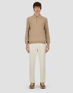Herno Resort Trousers In Wool-blend Melange Flannel