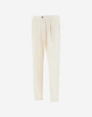 Herno Resort Trousers In Wool-blend Melange Flannel