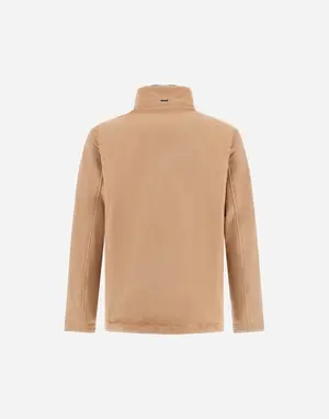 Herno Resort Bomber Jacket In Suede-effect Microfibre And Light Faux Fur