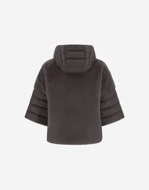 Herno Cape In Satin And Lady Alternative Fur