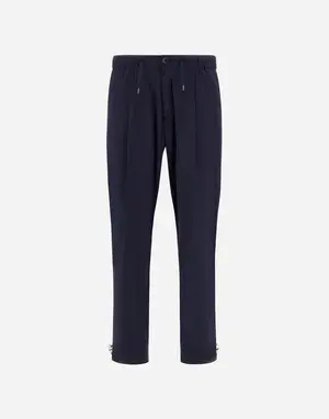 Herno Resort Trousers In Lightweight Stretch Nylon - Blue