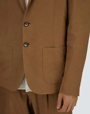 Herno Blazer In Cotton Linen Popeline