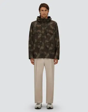 Herno Parka In Tropical Pattern Ripstop