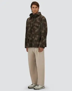 Herno Parka In Tropical Pattern Ripstop