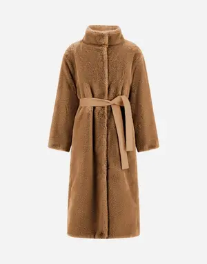 Herno Reversible Coat In Soft Alternative Fur And Pure Cashmere - Camel