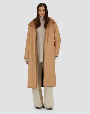 Herno Reversible Coat In Soft Alternative Fur And Pure Cashmere