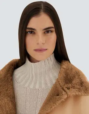 Herno Reversible Coat In Soft Alternative Fur And Pure Cashmere