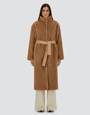 Herno Reversible Coat In Soft Alternative Fur And Pure Cashmere