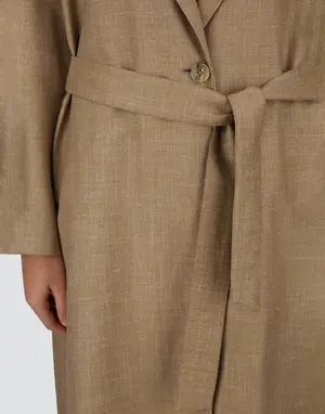 Herno Coat In Wool Silk Linen