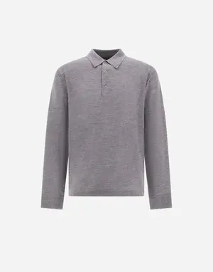 Herno Polo Shirt In Pure Cashmere - Grey