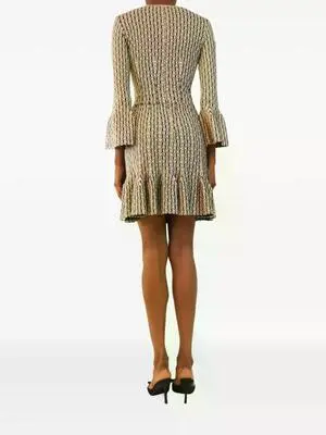 Alaïa Ruffled Long-sleeve Mini Dress