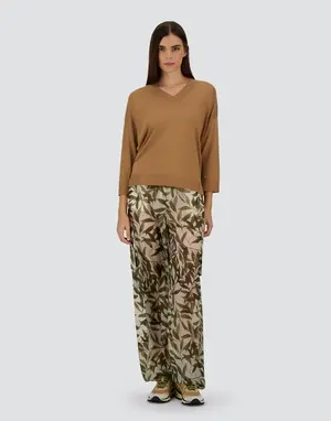 Herno Trousers In Printed Ripstop And Light Mesh