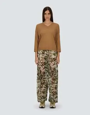 Herno Trousers In Printed Ripstop And Light Mesh