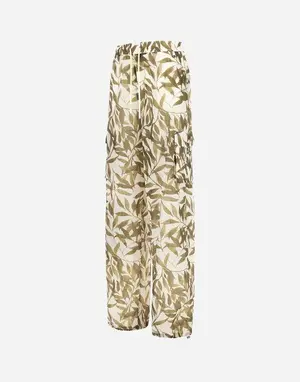 Herno Trousers In Printed Ripstop And Light Mesh