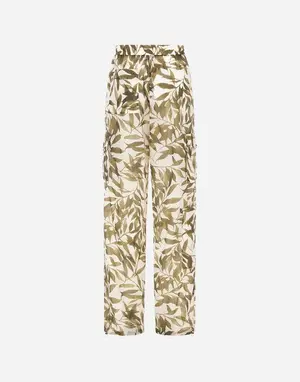 Herno Trousers In Printed Ripstop And Light Mesh