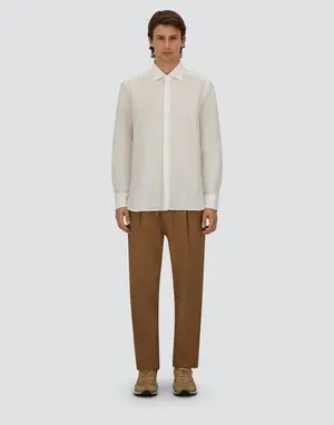 Herno Trousers In Cotton Linen Popeline