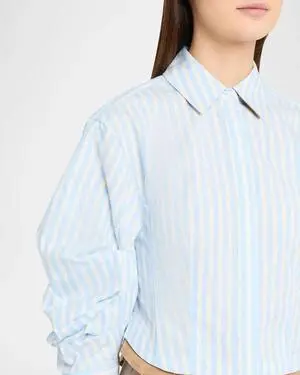 Simkhai Boone Stripe Combo Shirt - Hydrangea