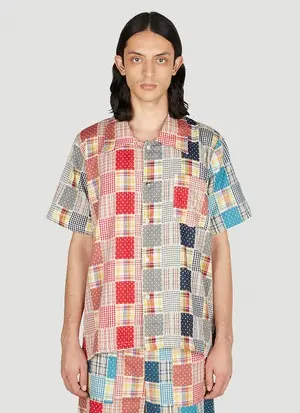 (DI)VISION Patchwork Check Shirt - Red