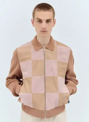 AWAKE NY Checkerboard Zip-front Jacket - Brown