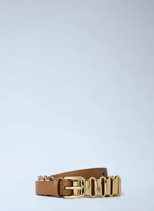 Miu Miu Chain Belt - Brown