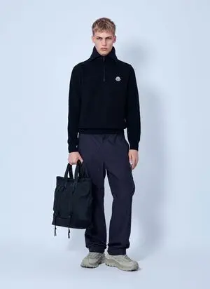 Moncler Logo Rib Wool Turtleneck