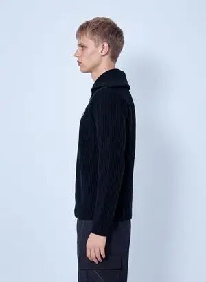 Moncler Logo Rib Wool Turtleneck