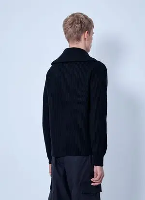 Moncler Logo Rib Wool Turtleneck