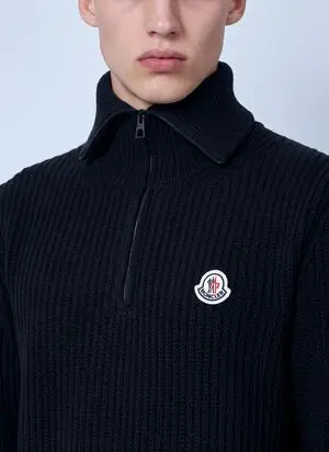 Moncler Logo Rib Wool Turtleneck