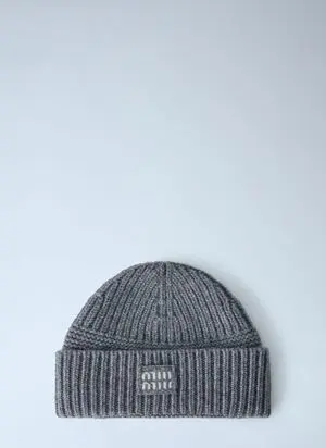 Miu Miu Logo-patch Wool Beanie