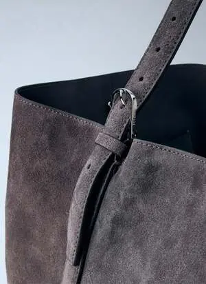 TOTEME Belted Suede Tote Bag
