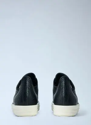 Rick Owens Textured Leather Low-top Sneakers - Black