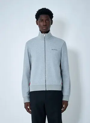 Gucci Web Motif Zip-up Sweatshirt