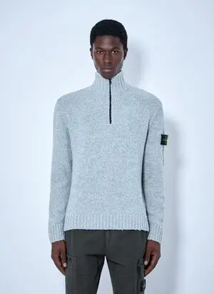 Stone Island Half-zip Wool Sweater - Blue