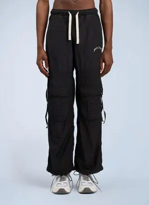Palm Angels Curved Logo Draws Cargo Pants - Black