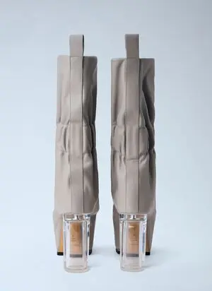 Rick Owens Taquito Gathered Leather Ankle Boots