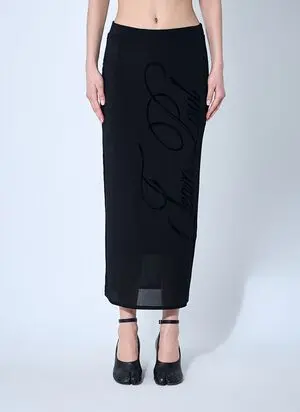 JEAN PAUL GAULTIER Mesh Tattoo Midi Skirt