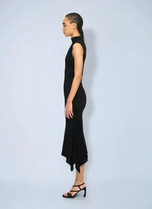 Off-White Fluid Sleeveless Midi Dress