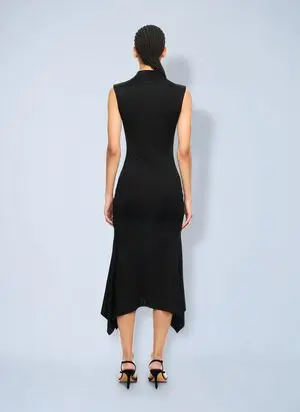 Off-White Fluid Sleeveless Midi Dress