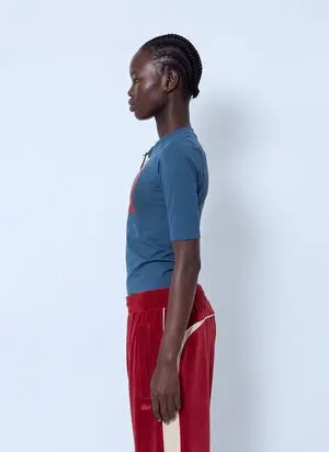 Lacoste Runway Zipped Printed Stretch T-shirt