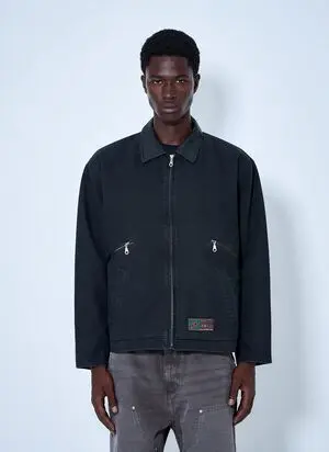 BOTT Leather Collar Work Jacket - Navy
