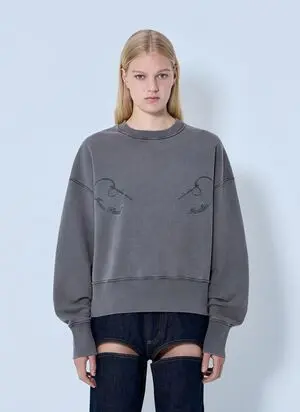 JEAN PAUL GAULTIER Fleece Embroidered Sweatshirt - Grey