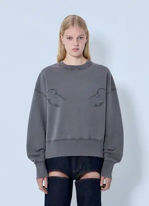 JEAN PAUL GAULTIER Fleece Embroidered Sweatshirt - Grey