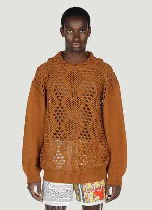CHILDREN OF THE DISCORDANCE Knit Hooded Sweater - Brown