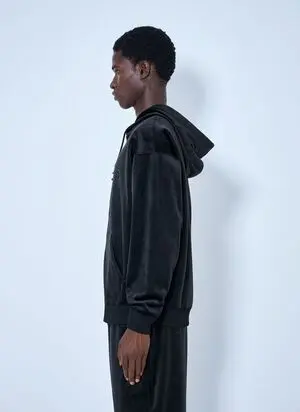 Y3 Zip-up Hoodie With Ribbed Trims