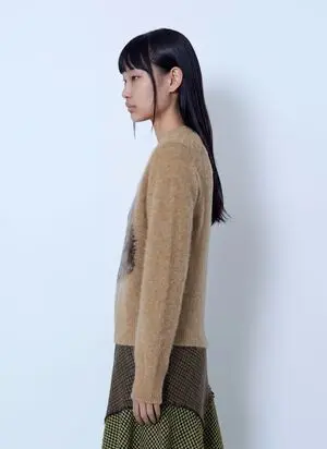 GANNI Brushed Alpaca Teddy Sweater