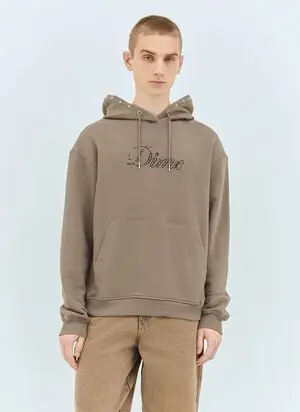 DIME Cursive French Hooded Sweatshirt - Brown