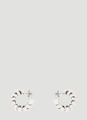 Bottega Veneta Twisted Hoop Earrings - Silver